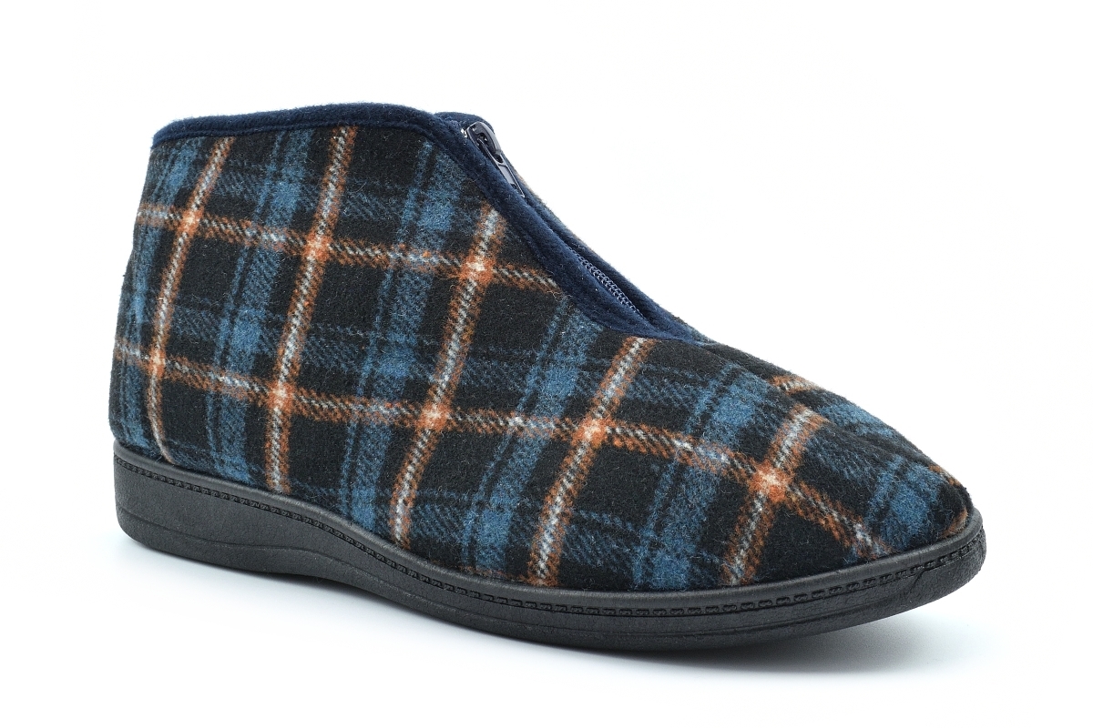 Sleepers Mens Bootee Slippers Ankle Boot Slippers Zip Thermal Warm Size ...